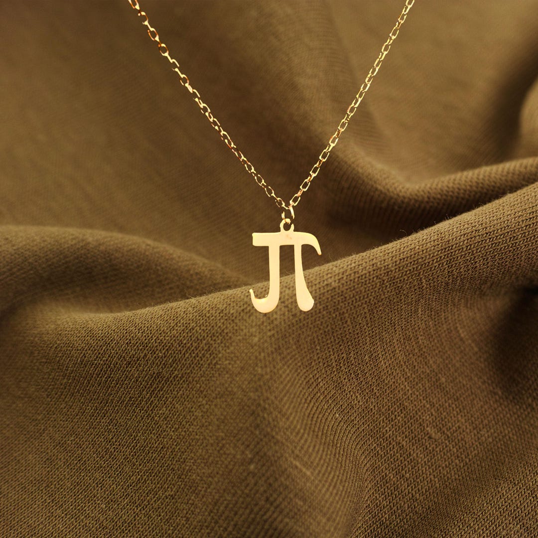 14K Gold Pi Symbol Necklace, Math Lover Gifts, Pi Pendant Charm, Math ...