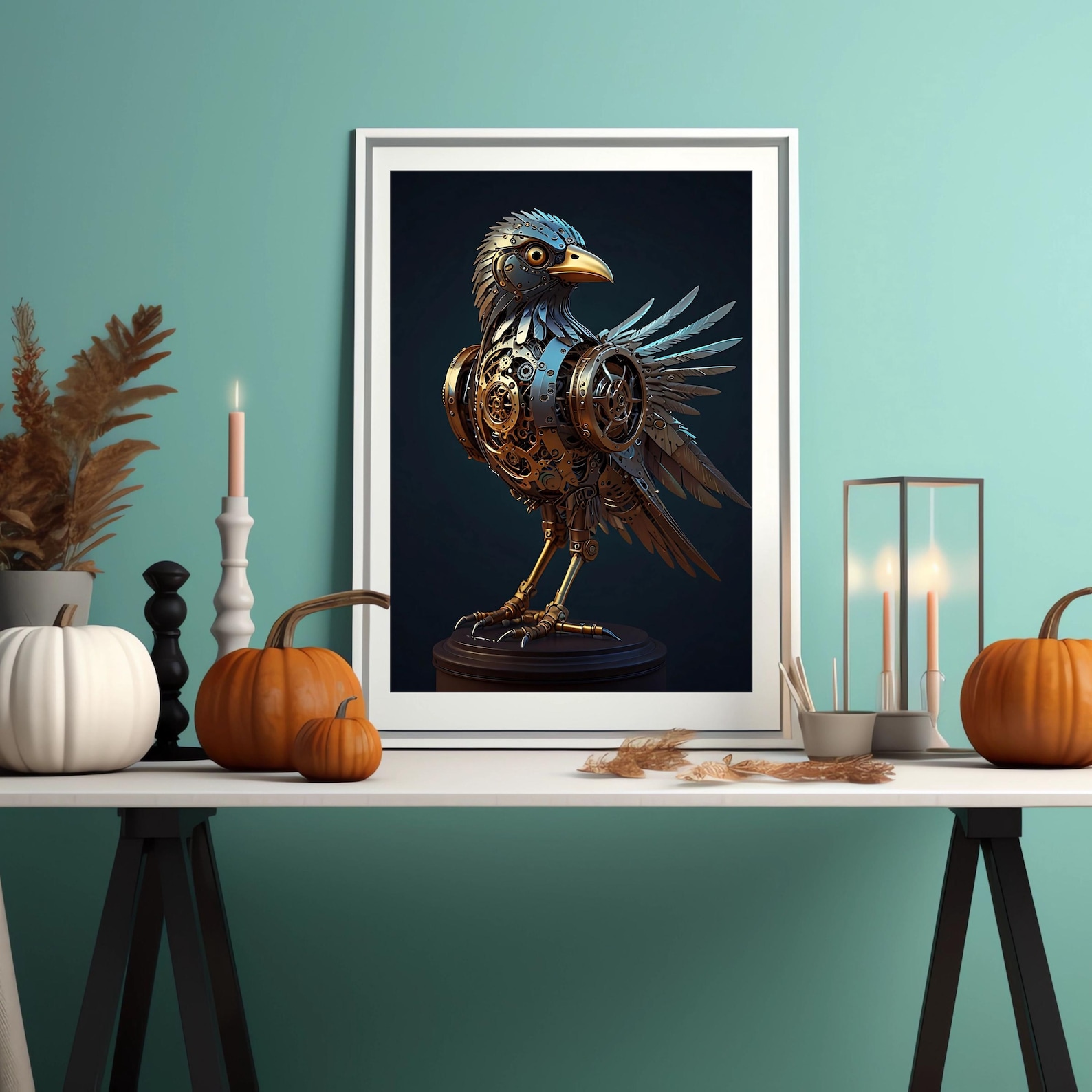 Steampunk Mechanical Bird Art Print Clockwork Fantasy, Robotic Decor ...