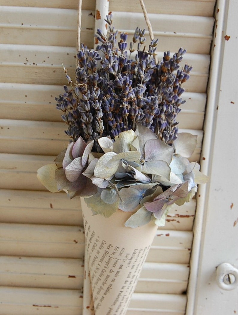 Dried French Lavender in Vintage French Book Cone / Dried Lavender ...