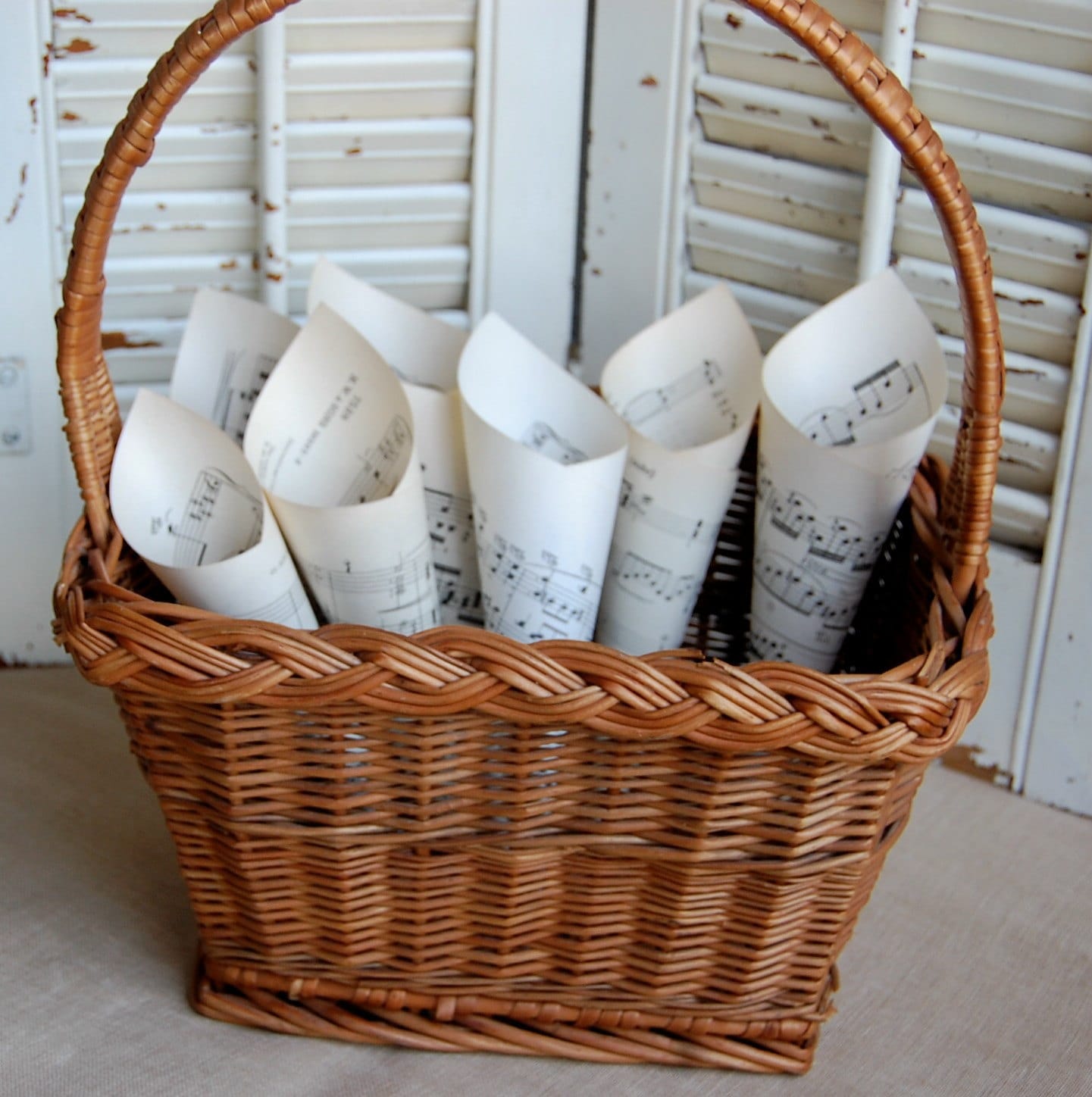 150 Wedding Petal Toss Cones / Vintage Sheet Music Cones | Etsy