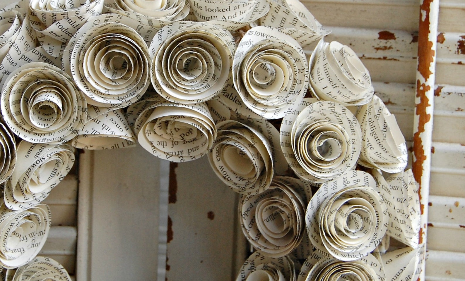 Book Page Wreath / Literary Gift / Paper Rose Wreath / Book Lover Gift ...