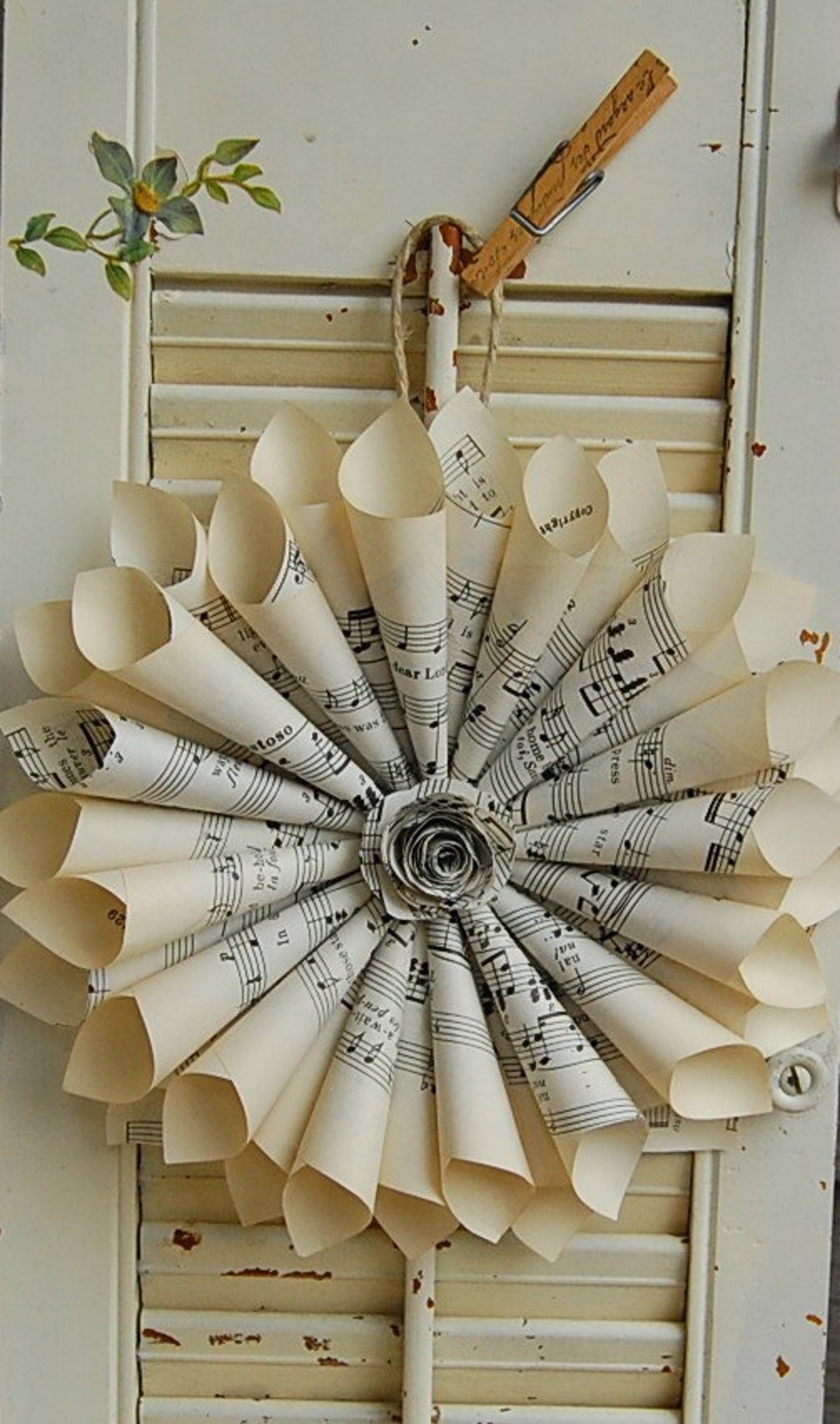 Sheet Music Wreath / Vintage Sheet Music / Paper Wreath / Musician Gift ...