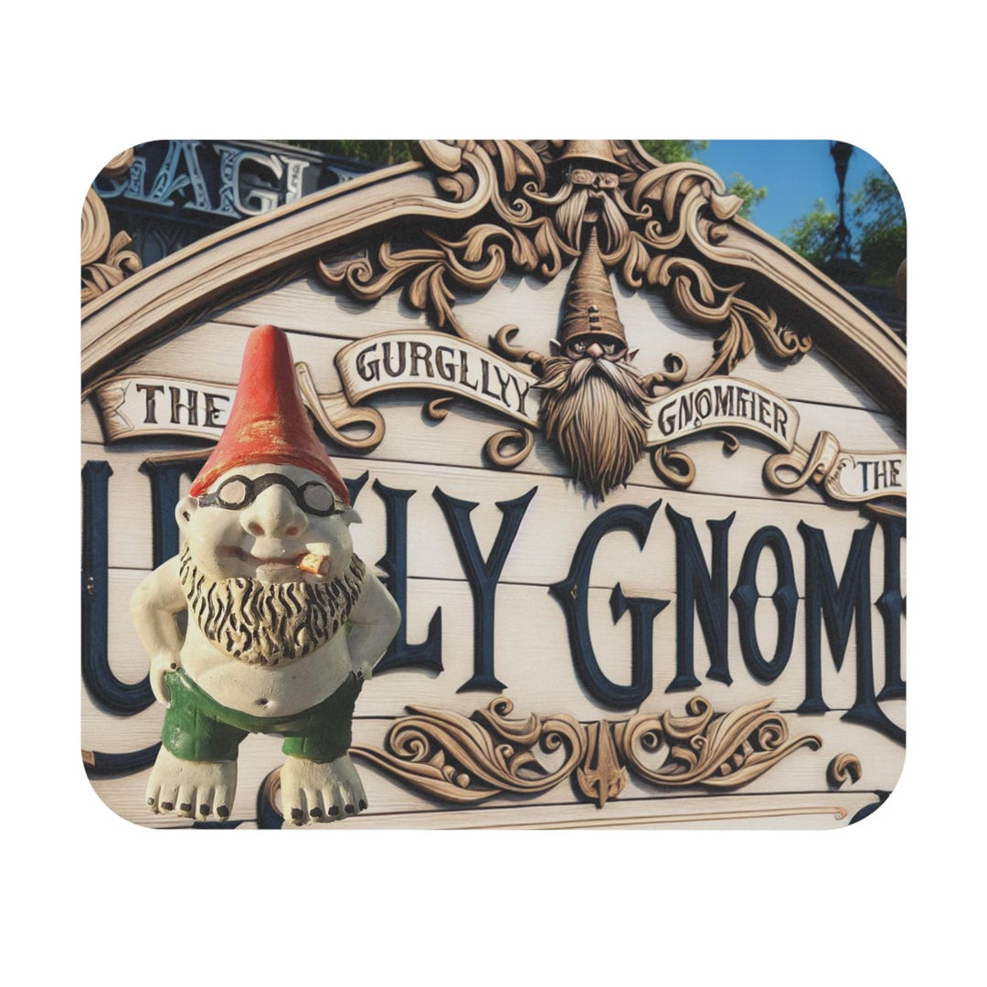 Funny Mouse Pad, Ugly Gnome Headquarters Humorous Gift for Office Desk ...