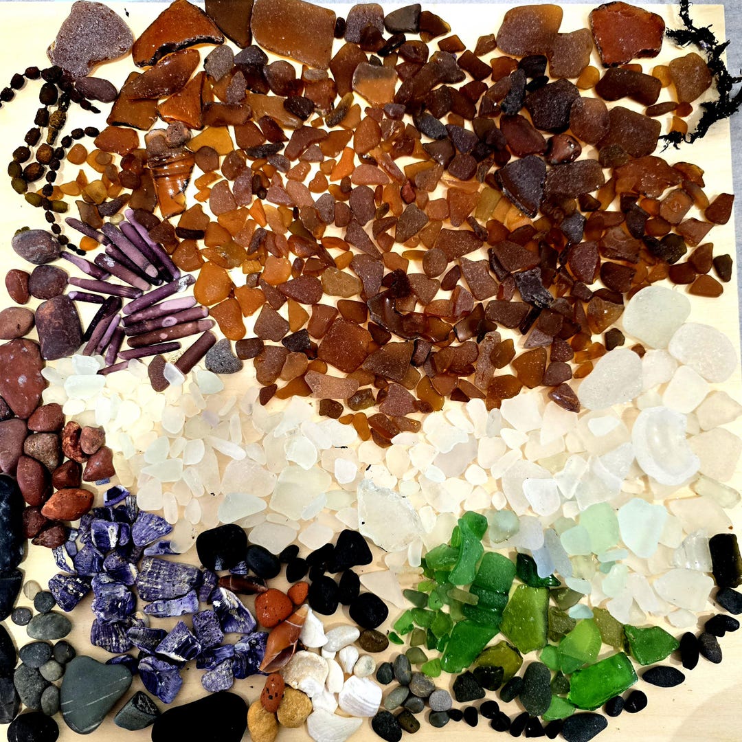 Genuine Sea Glass and Miniature Pebbles for Crafts Mosaics 800g - Etsy