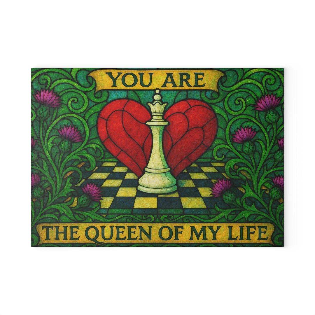 Chess Queen Glass Cutting Board, Romantic Gift for Chess Lovers, Clever ...