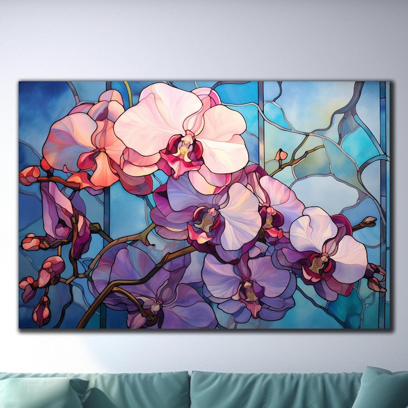 Stained Glass Orchids - Etsy