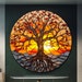 Tree of Life Tempered Glass Wall Art, Mosaic Glass Printing, Round Tree ...