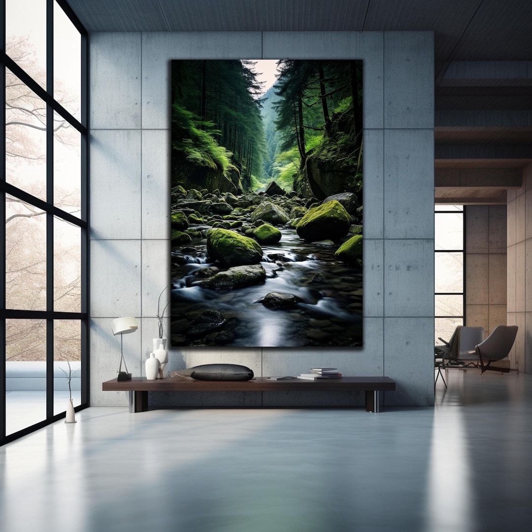 Forest Tempered Glass Wall Art, Nature Glass Wall Decor, Landscape ...