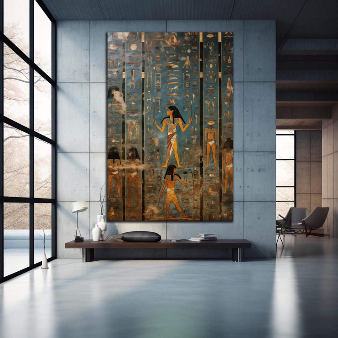 Egyptian Wall Art, Ancient Egypt Wall Art, Hieroglyphs Wall Decor ...