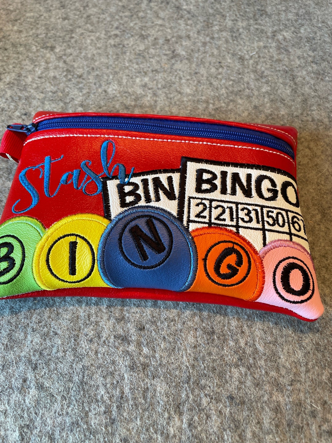 Bingo Stash Red Zipper Bag - Etsy