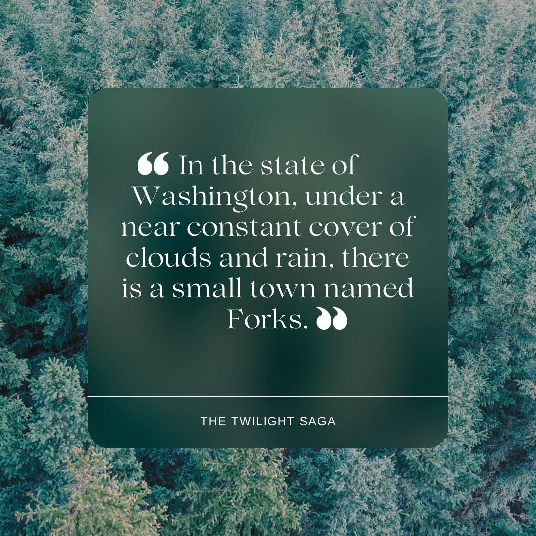 Twilight Saga Forks Washington Sticker Bella Swan First Sentence ...