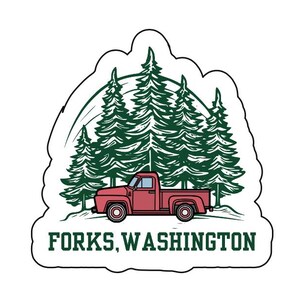 Twilight Saga Forks Washington Sticker Bella Sean Red Truck - Etsy