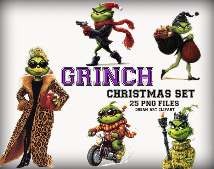 5 Grinch PNG High Resolution Clipart Pack Funny Grinch Sayings Digital ...