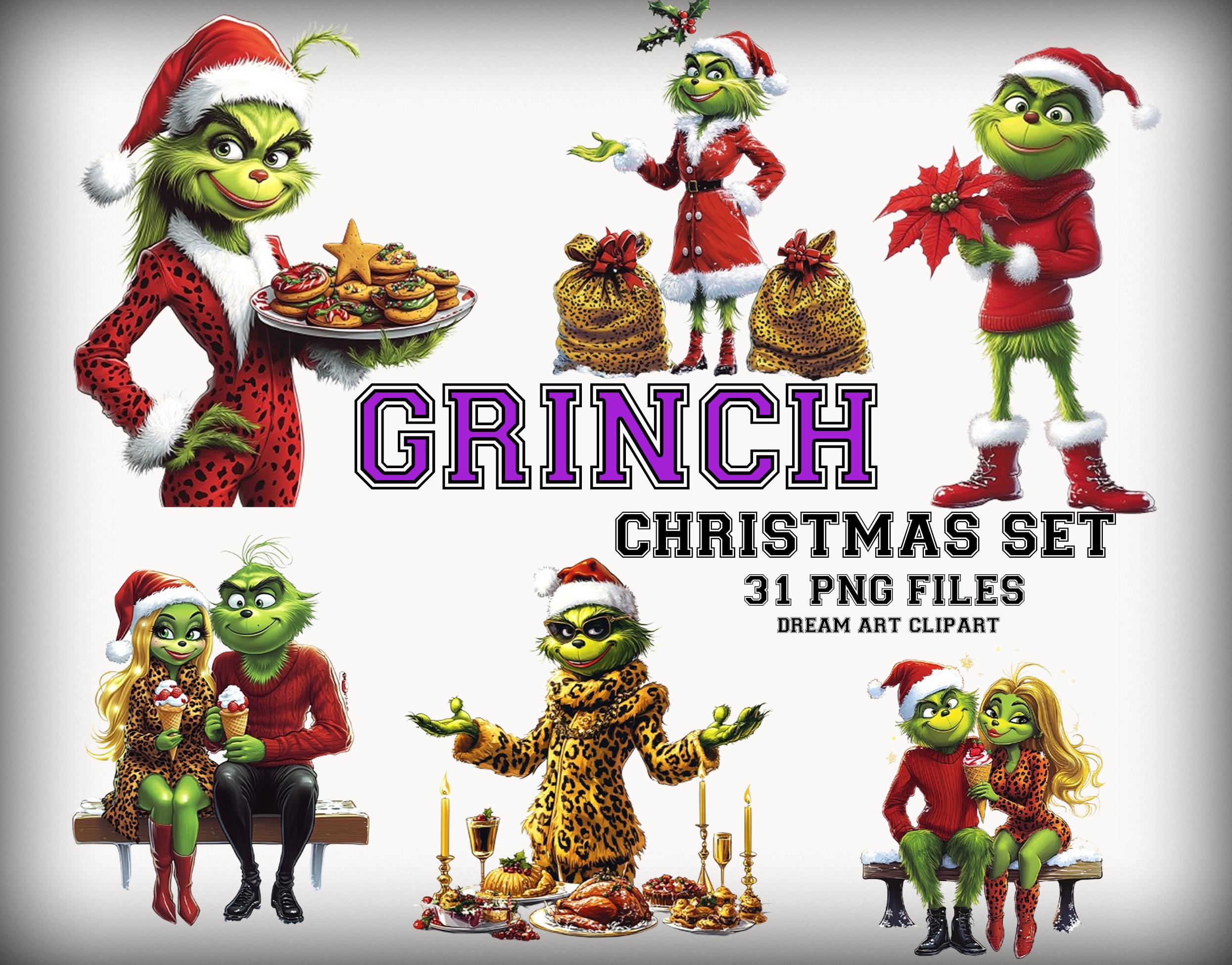 31 Grinch Christmas Clipart Set | High-resolution PNG Files ...