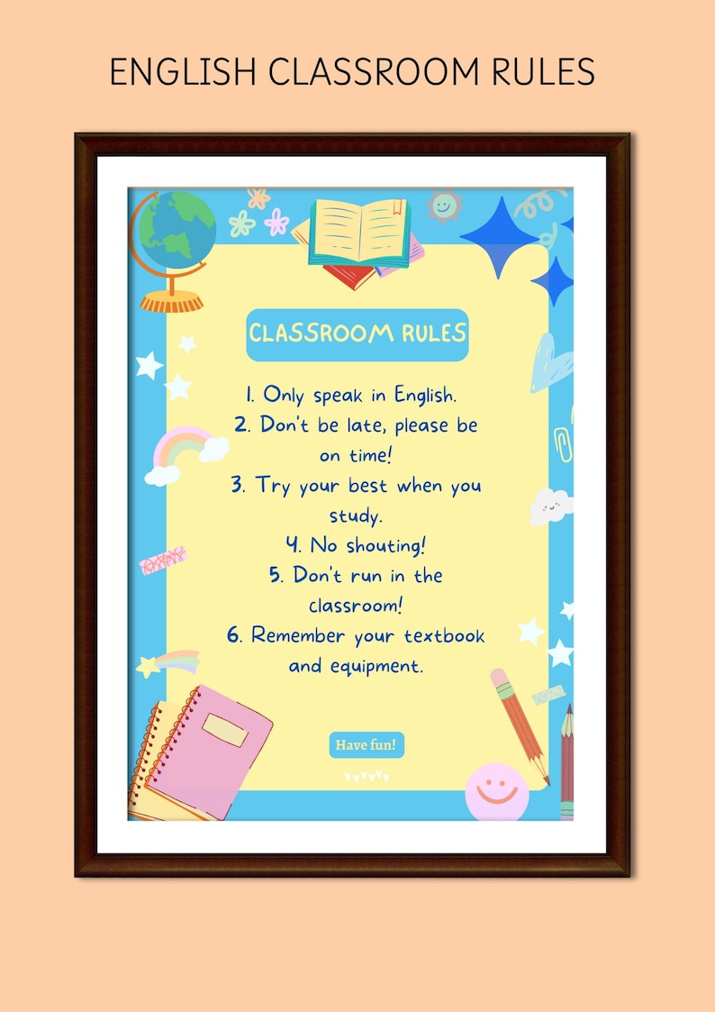 ESL EFL Classroom Rules | Class Rules | Classroom Rules Sign ...