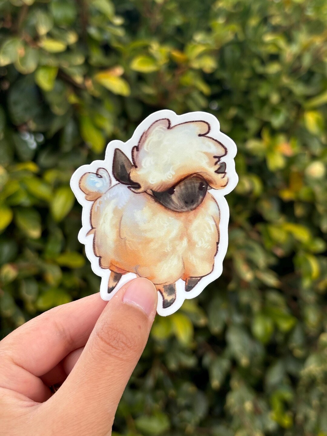 Fluffy Sheep Sticker - Soft Cute Sheep Original Art Sticker - 3" Vinyl ...