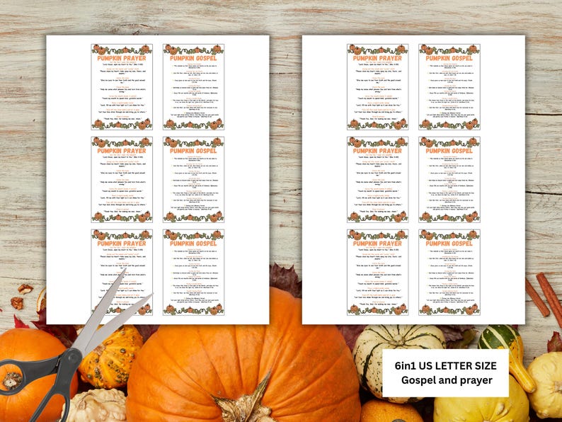 Pumpkin Prayer and Pumpkin Gospel Printable: Christian Fall Activity ...