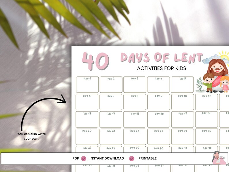 40 Days of Lent Countdown | Christian Kids Lenten Activities ...