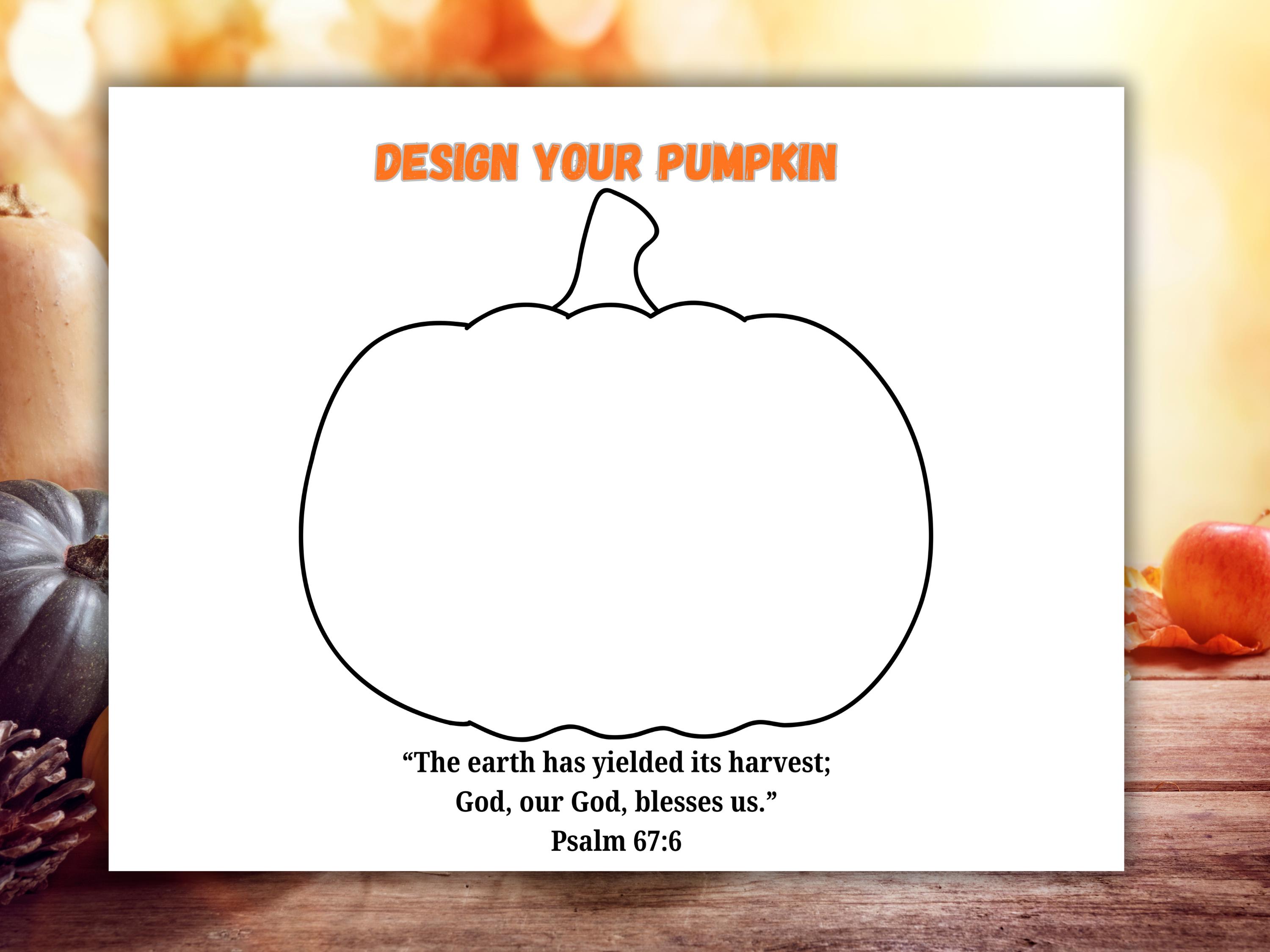 Pumpkin Outline Coloring Page: Fall Harvest Activity (PDF/PNG) - Etsy