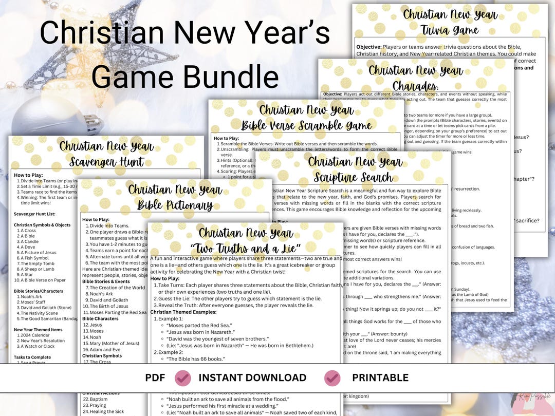 Christian New Year Bible Pictionary Game – Faith-based Party Game ...
