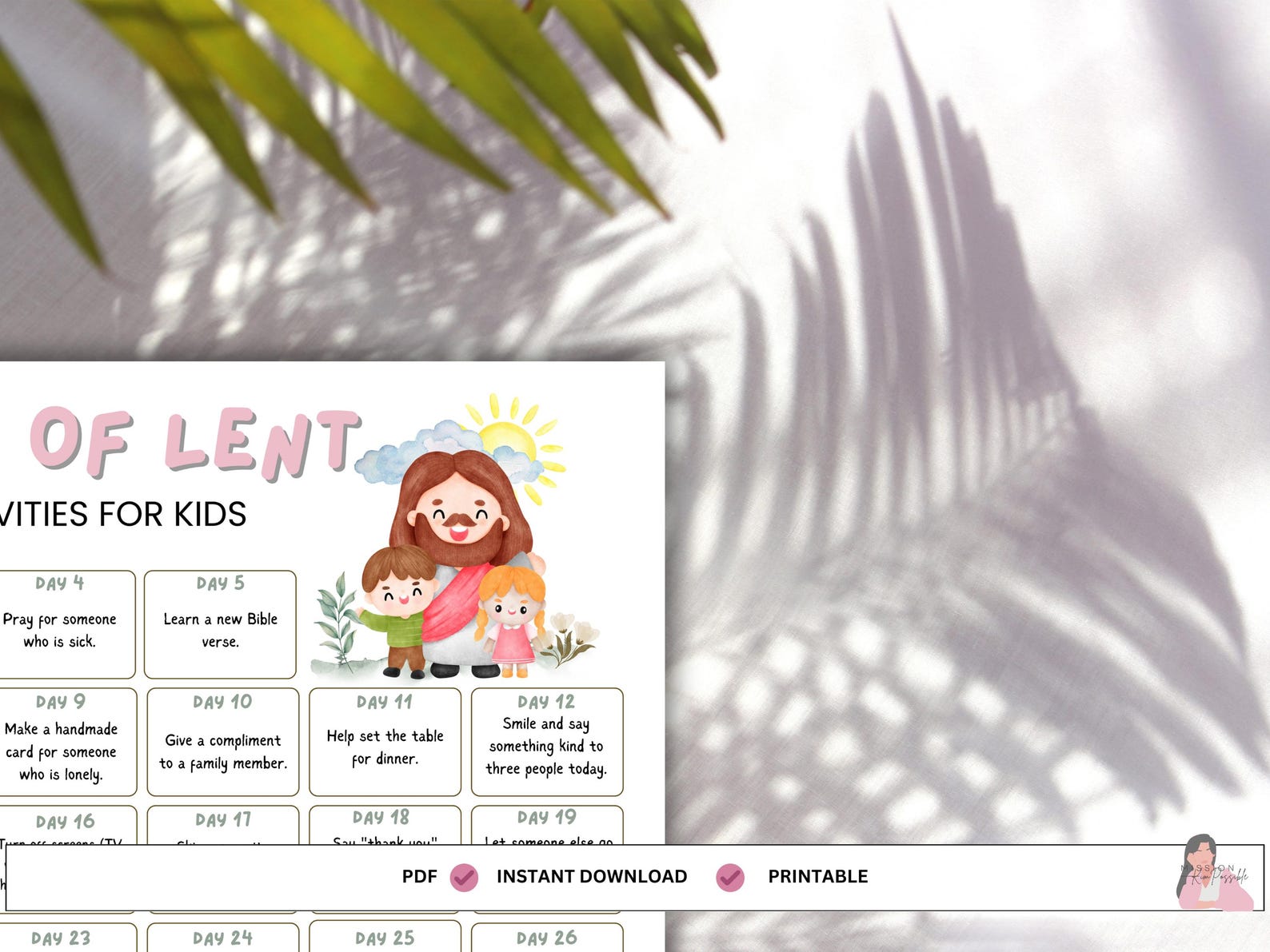 40 Days of Lent Countdown | Christian Kids Lenten Activities ...