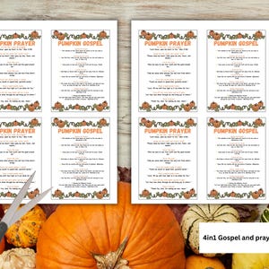 Pumpkin Prayer and Pumpkin Gospel Printable: Christian Fall Activity ...