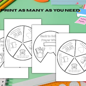First Day of School Prayer Wheel: Christian Coloring Craft (printable ...