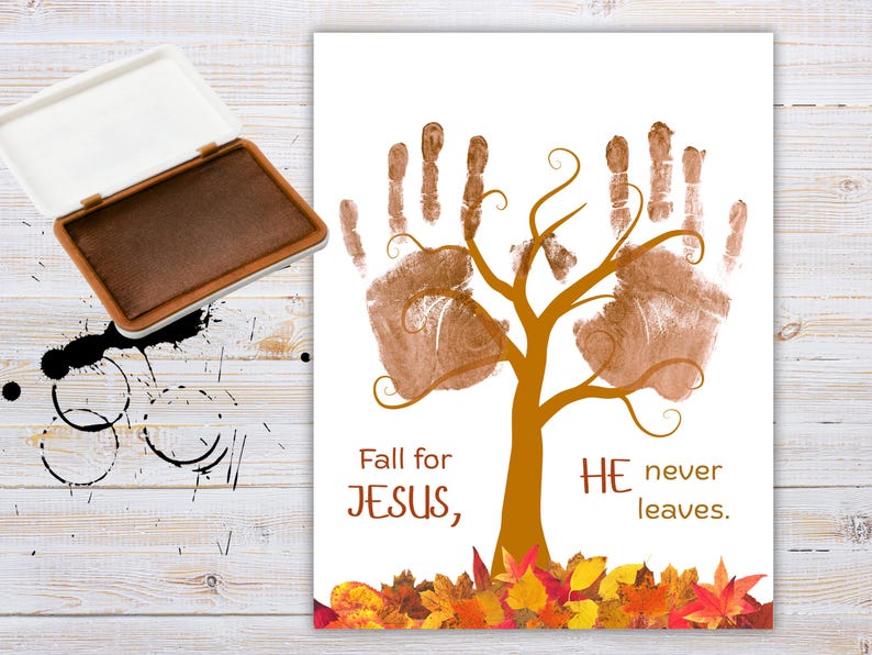 Christian Fall Handprint Craft: Sunday School Art (PDF Printable) - Etsy