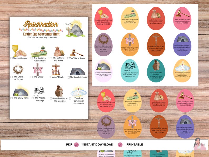 The Easter Story Scavenger Hunt | Christian Easter Egg Hunt for Kids ...