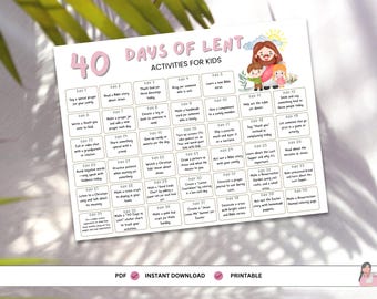 40 Days of Lent Countdown | Christian Kids Lenten Activities ...
