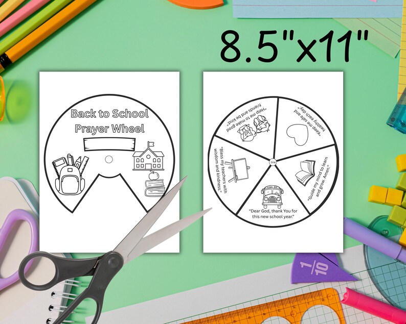 First Day of School Prayer Wheel: Christian Coloring Craft (printable ...
