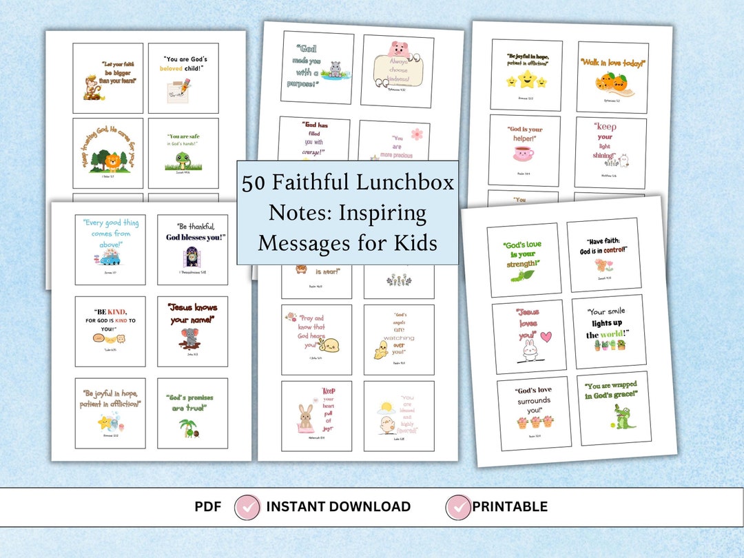 Christian Lunchbox Notes for Kids: Faith-based Encouragement and Bible ...