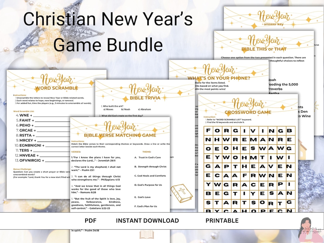 Christian New Year Bible Pictionary Game – Faith-based Party Game ...