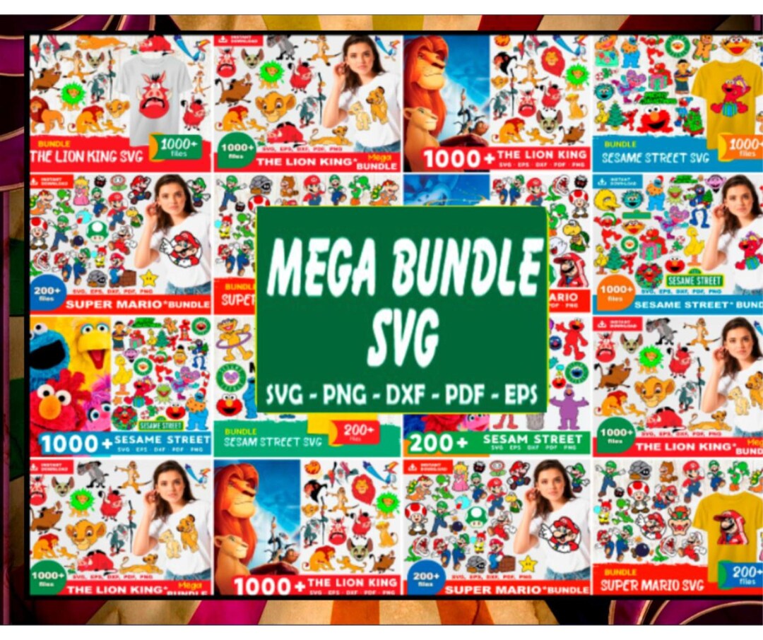 Sesame Street and Mario Mega Bundle Svg, Sesame Treet Svg, Mario Svg - Etsy