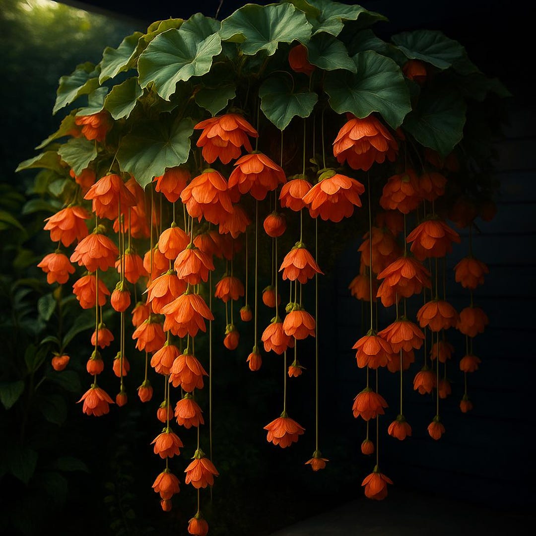 Orange Weeping Begonia Seeds: Elegant Hanging Basket Blooms (25 SEEDS ...