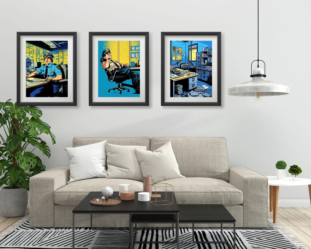 Police Station Poster Set – Printable Comic Style Law Enforcement Wall ...