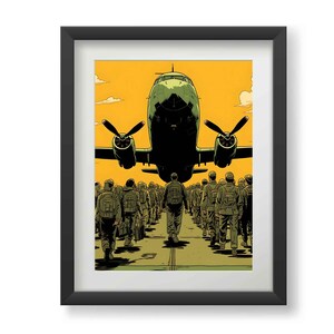 Military Family Farewell Art: Comic Style Deployment Posters (digital ...