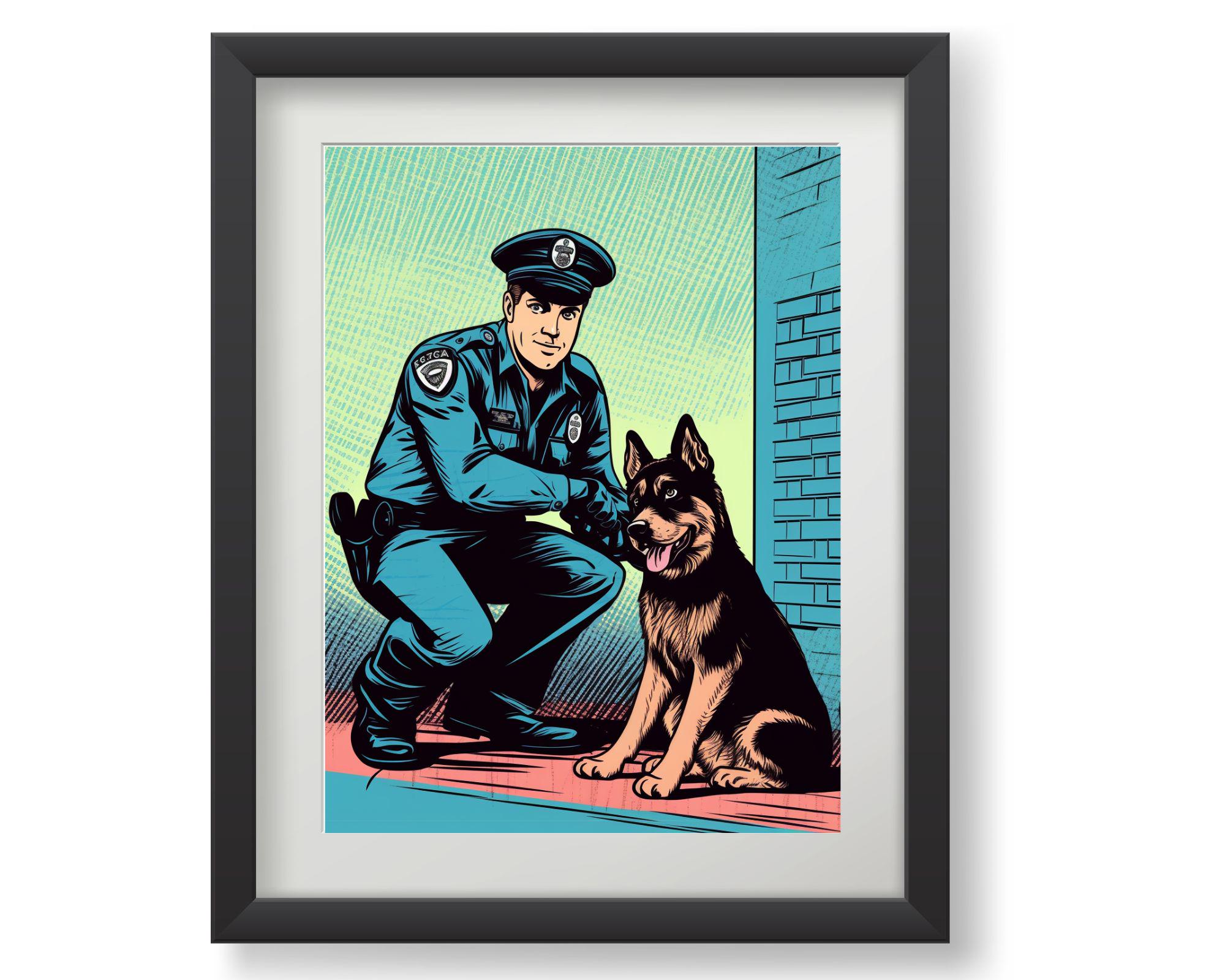 K9 Police Officer Poster Set – Printable Comic Style Law Enforcement ...