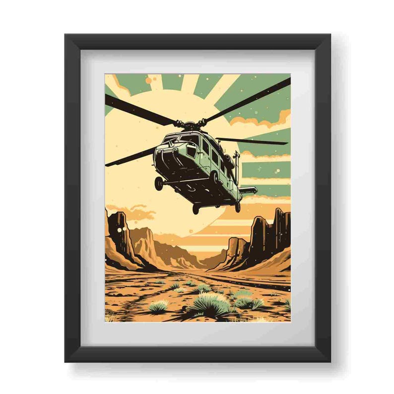 Combat Vehicle Airborne Poster (set of 3) – Military Truck Helicopter ...