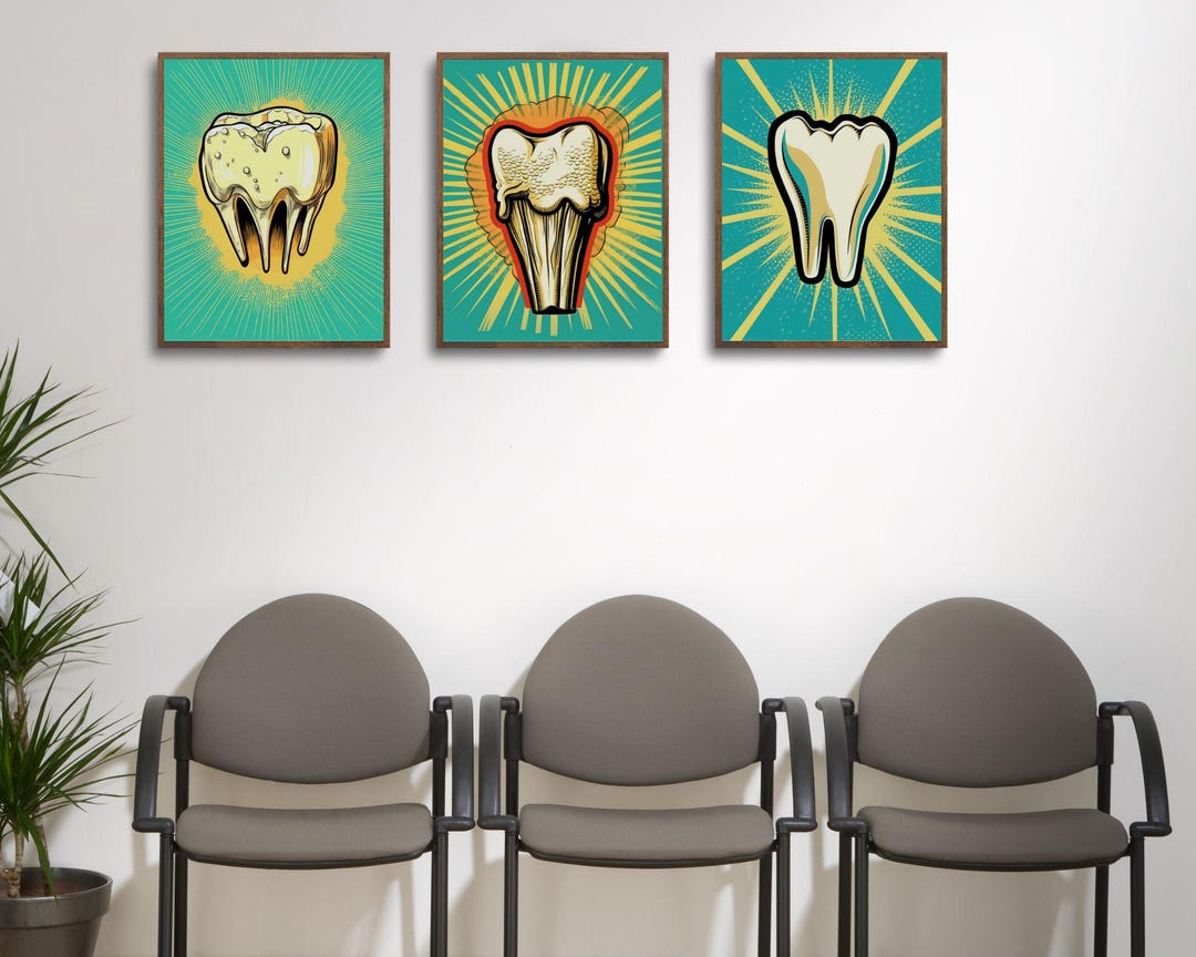 Retro Comic Dental Posters (set of 3): Pop Art Tooth Prints (11x14 ...