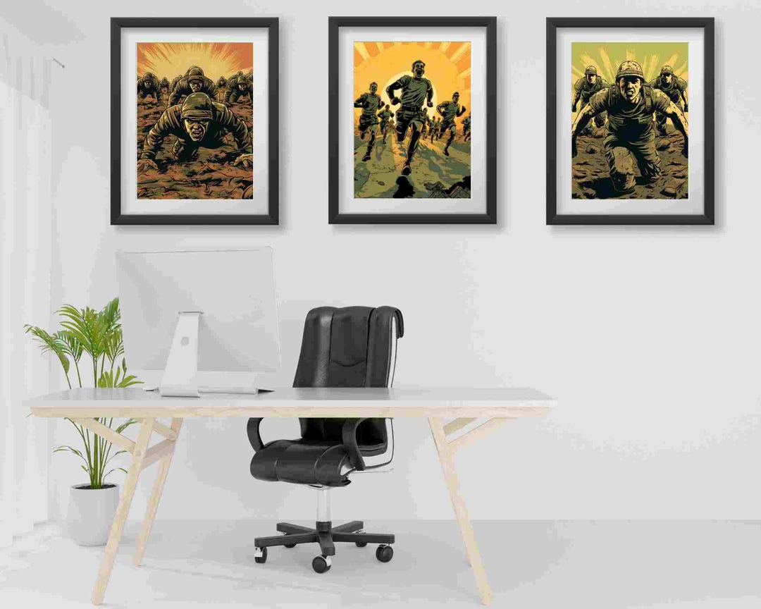 Bootcamp Beginnings Poster Set – Military Training Comic Prints (set of ...
