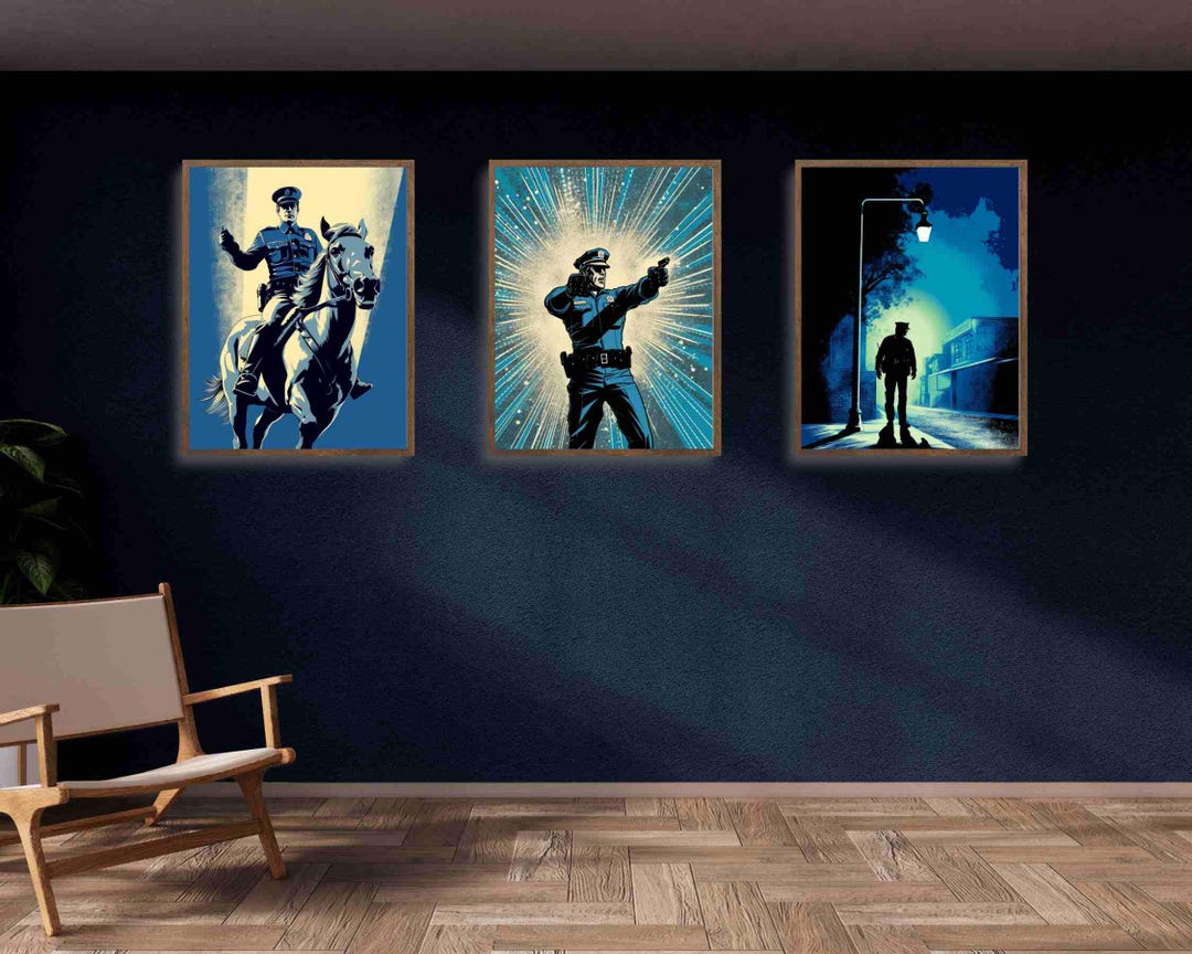 Comic Law Enforcement Poster Set: Police Hero Art (digital Download ...