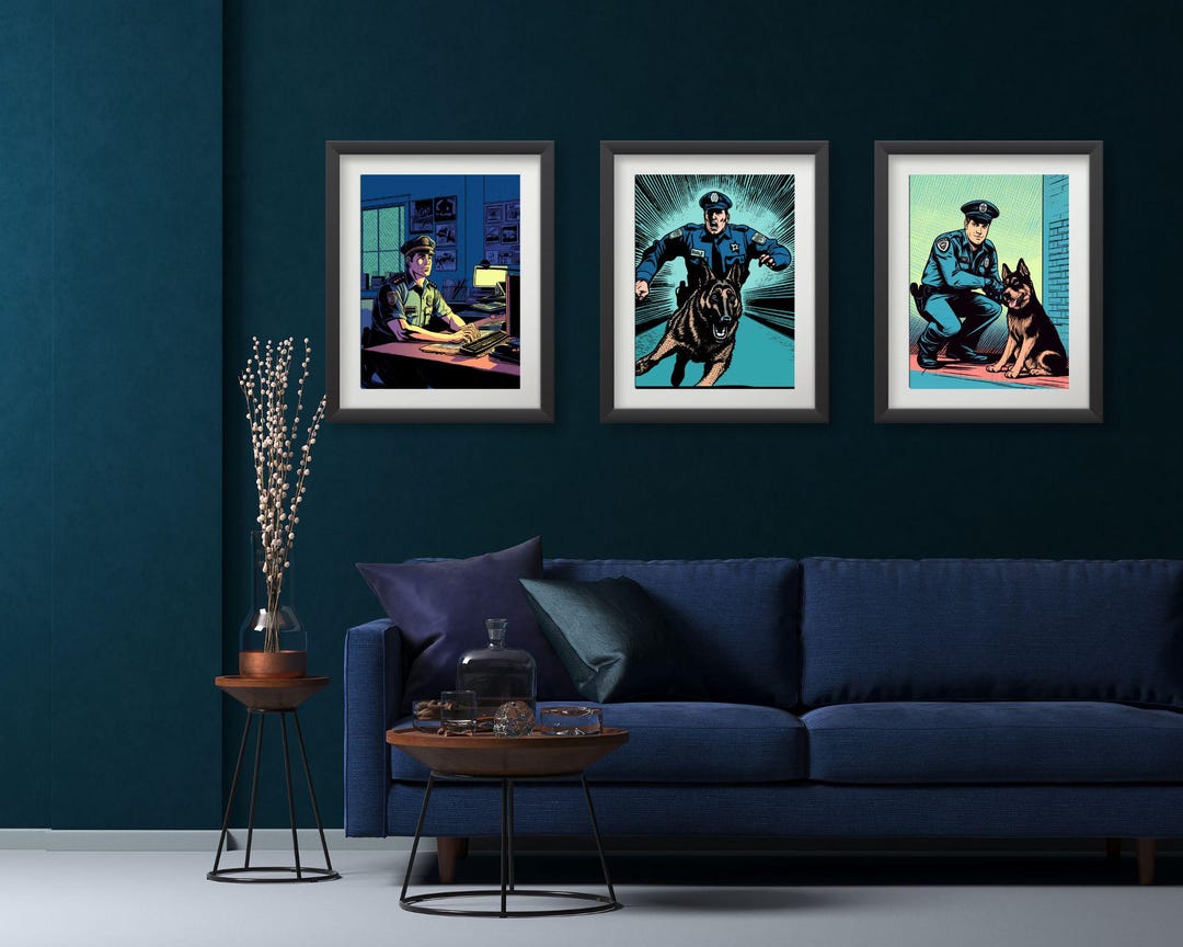 K9 Police Officer Poster Set – Printable Comic Style Law Enforcement ...