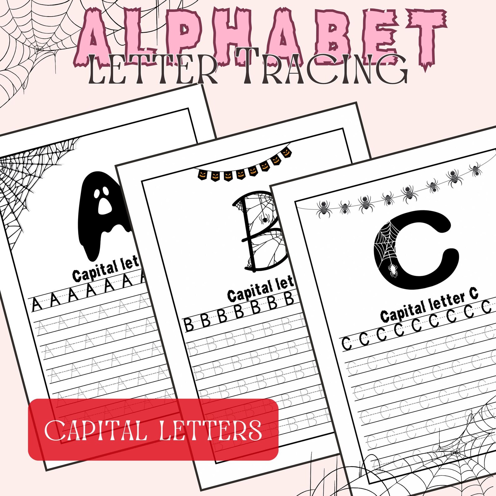 Halloween Alphabet Worksheets for Kindergarten: Printable Capital ...