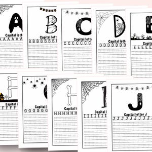 Halloween Alphabet Worksheets for Kindergarten: Printable Capital ...