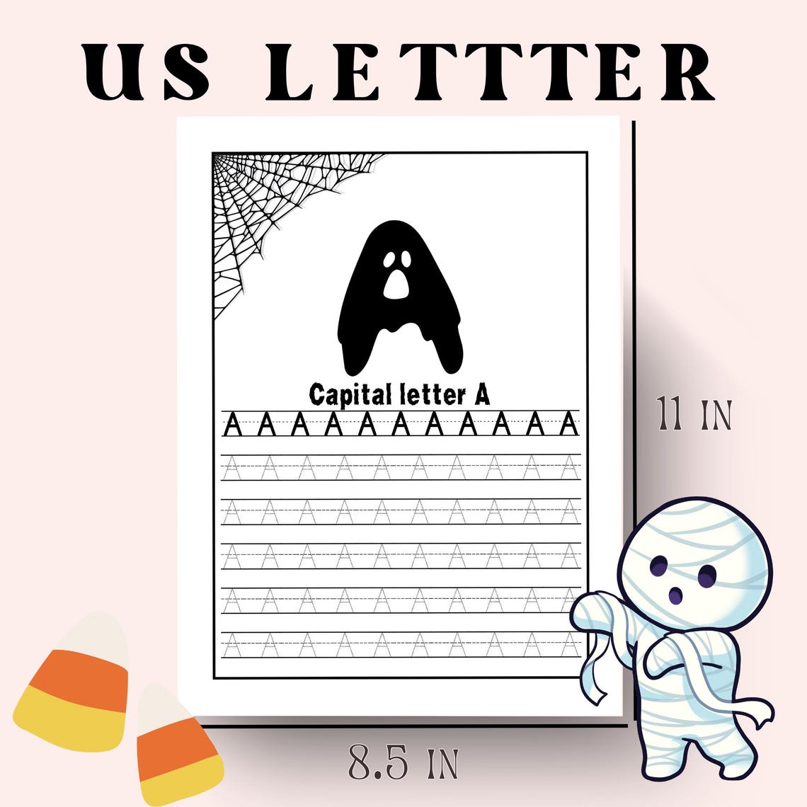 Halloween Alphabet Worksheets for Kindergarten: Printable Capital ...