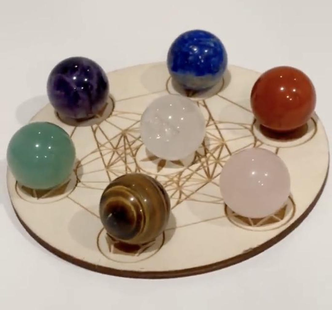 Buy 1 Get Free Holder 7 Mini Chakra Spheres Gift Set: 22mm Healing ...