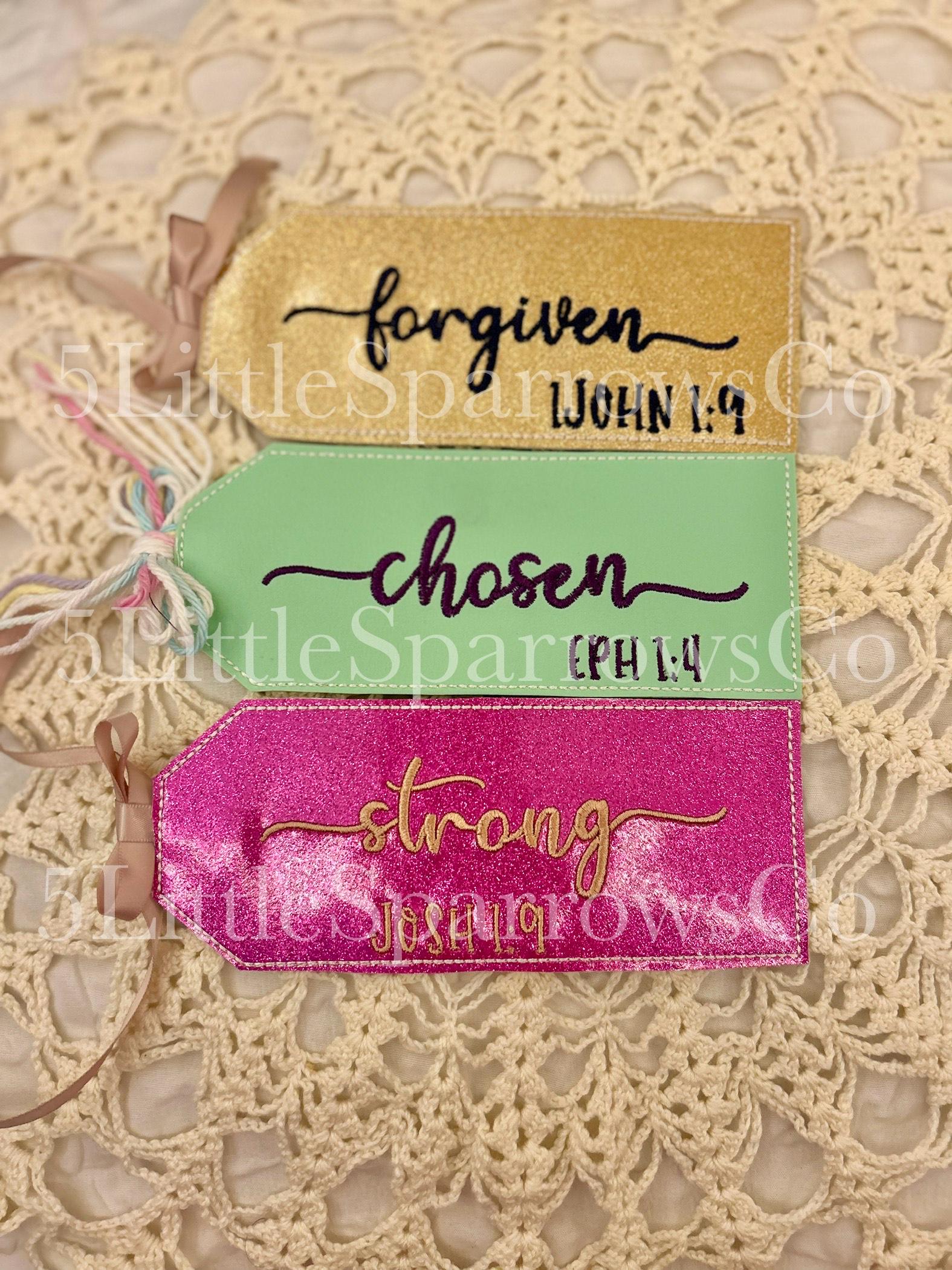 Satin Ribbon Bow Bookmark Personalized Embroidered Faith Bookmark Book ...