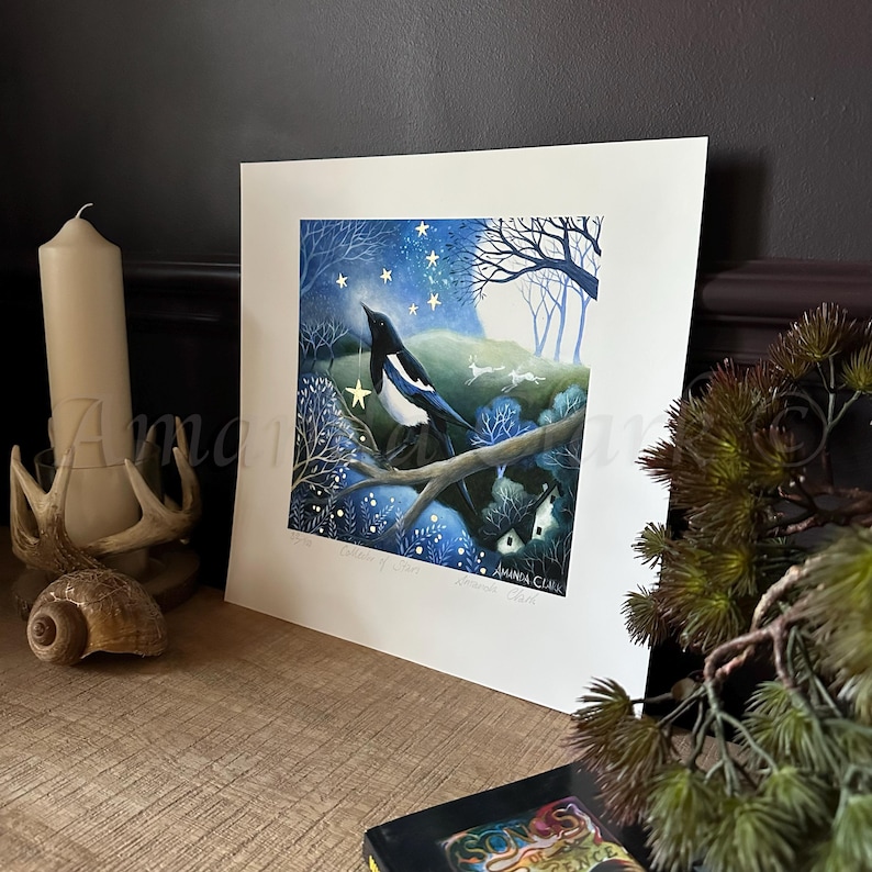 Magpie Star Art Print "the Collector of Stars" by Amanda Clark ...