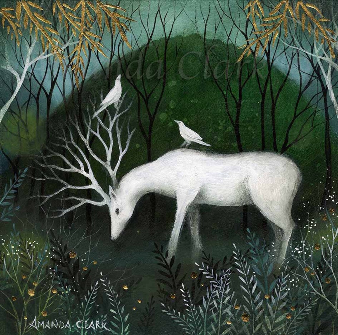 Print Titled the White Stag by Amanda Clark | Etsy
